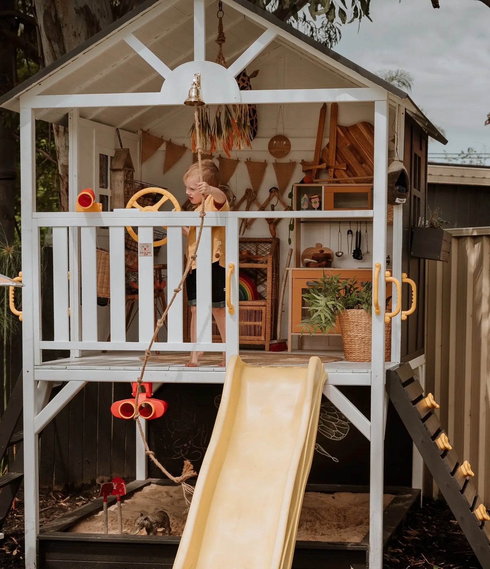 My Kidz Shack Cubby House | Kids Outdoor Timber Playhouse – Hide & Seek ...